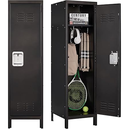 Amazon.com: MIIIKO Metal Locker with 2 Doors, Metal Storage Sideboard ...