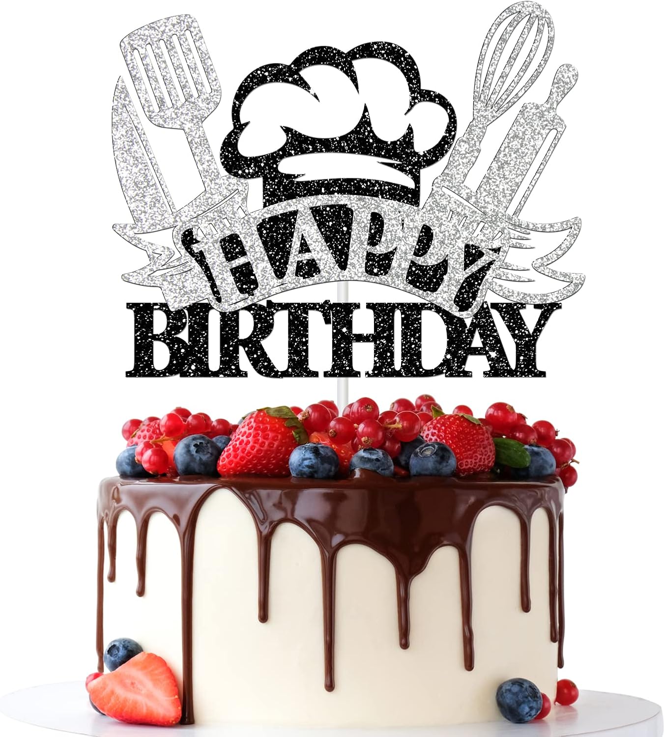 Amazon.com: Dalaber Chef Happy Birthday Cake Topper, Cooking Theme ...