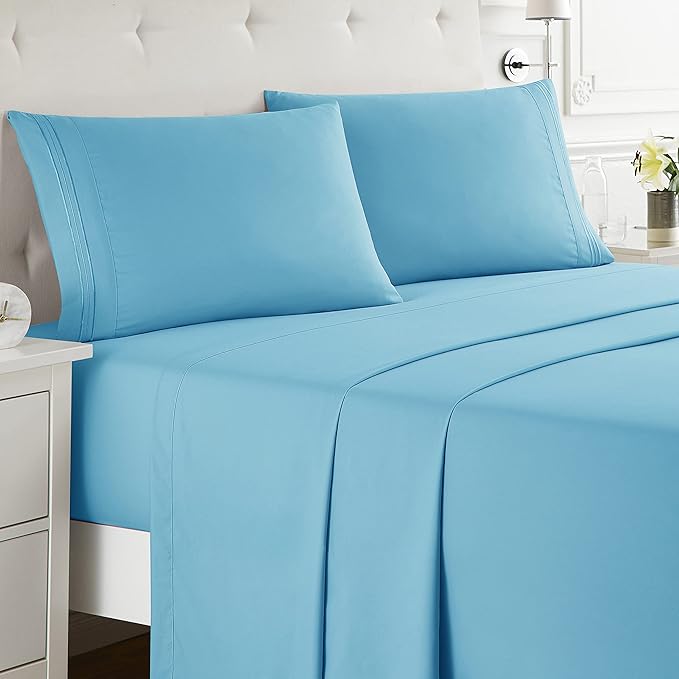 Amazon.com: Nestl Queen Sheet Set - 4 Piece Bed Sheets for Queen Size ...