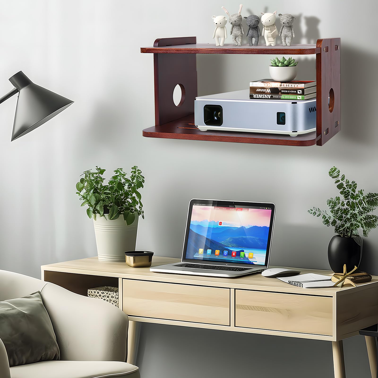 Snapklik.com : Projector Mount Shelf, Wood RED - Projector Stand & Rack ...