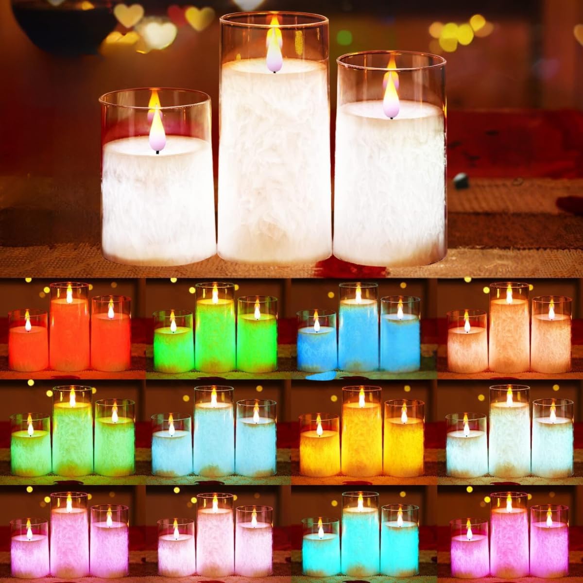 Buy LTETTES Color Changing Flameless Candles, Battery Operated LED ...