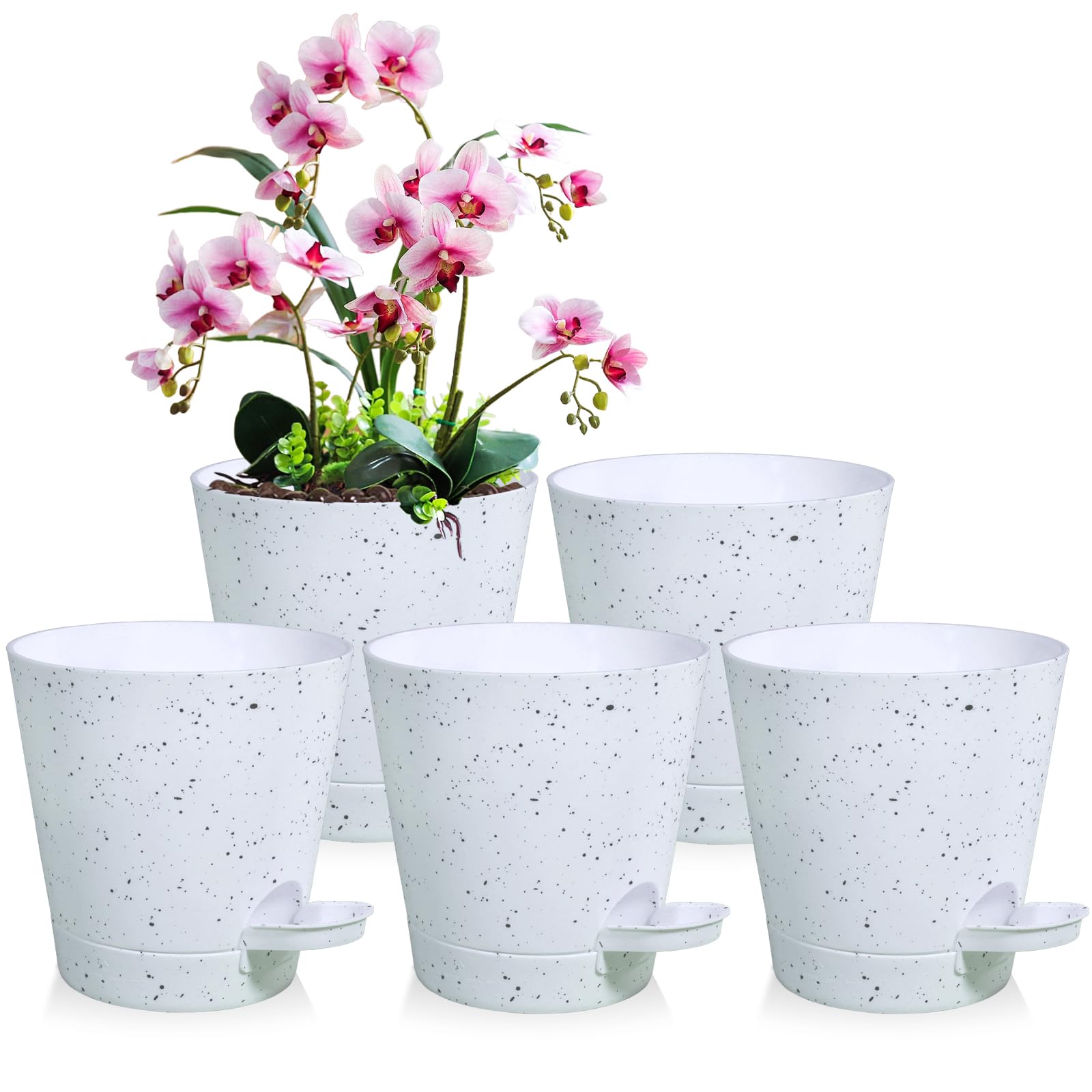 Amazon.com: zople 5 Pack 5 inch Self-Watering Pots, African Violets ...