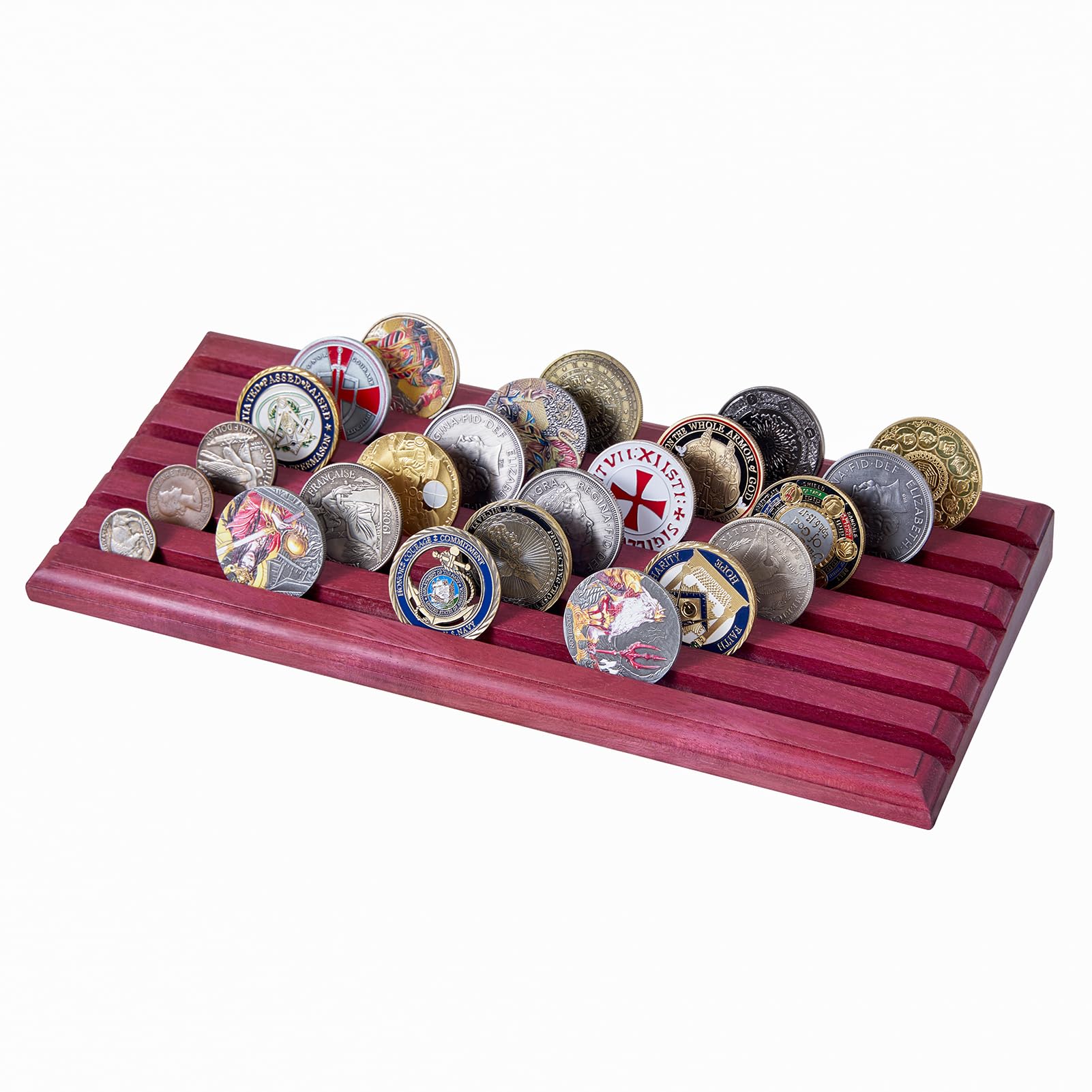 Amazon.com: LiTY Challenge Coin Display Stand ,6 Row Military Challenge ...