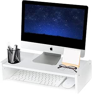 Amazon.com: KINLINK Solid Wood Monitor Stand Riser, Monitor Riser with ...