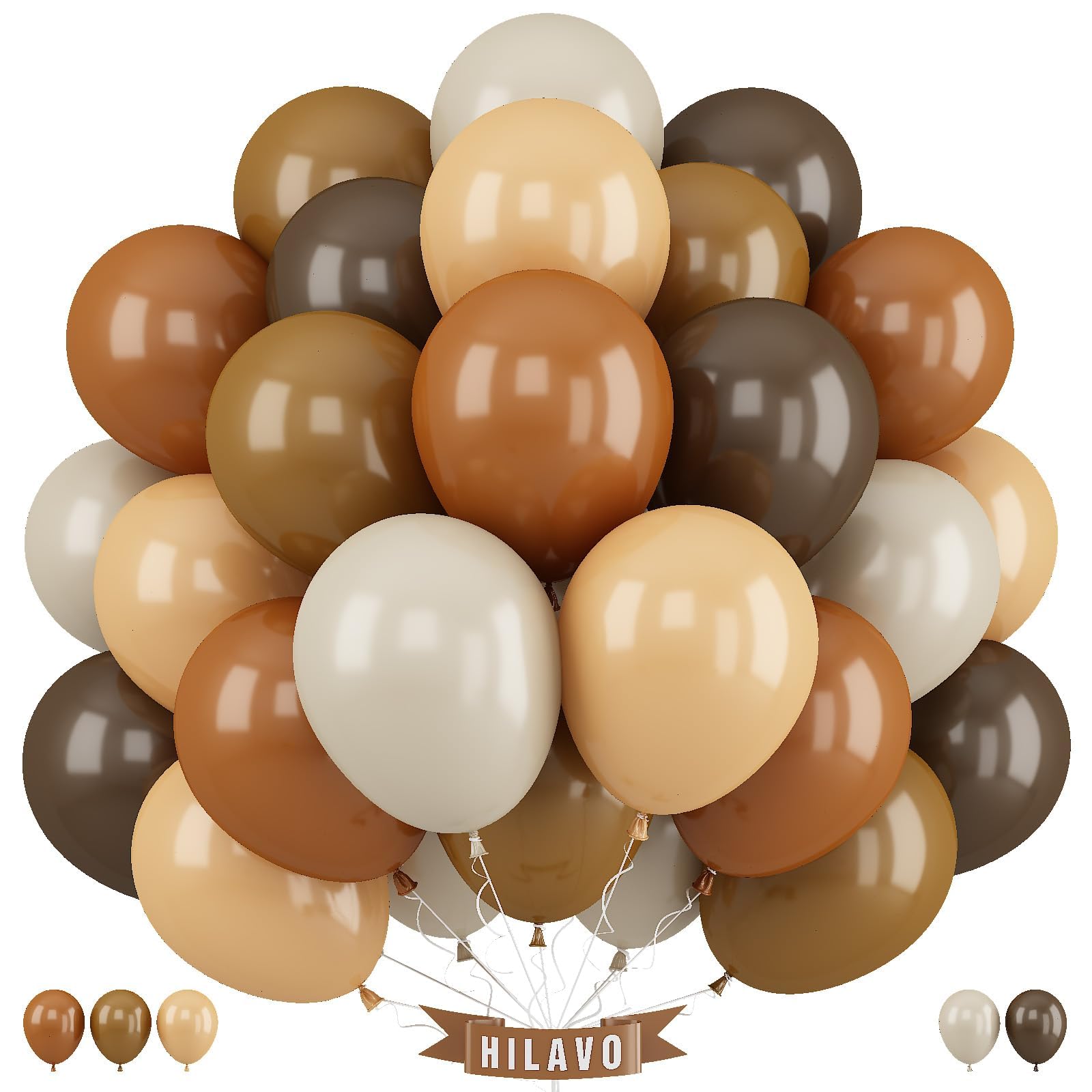 Amazon.com: Brown Balloons Set 12 Inch Retro Brown Khaki Cream Balloons ...