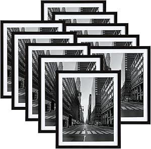 Giftgarden 8x10 Picture Frame with Mat Set of 10, 9x11 Frames Matted to ...