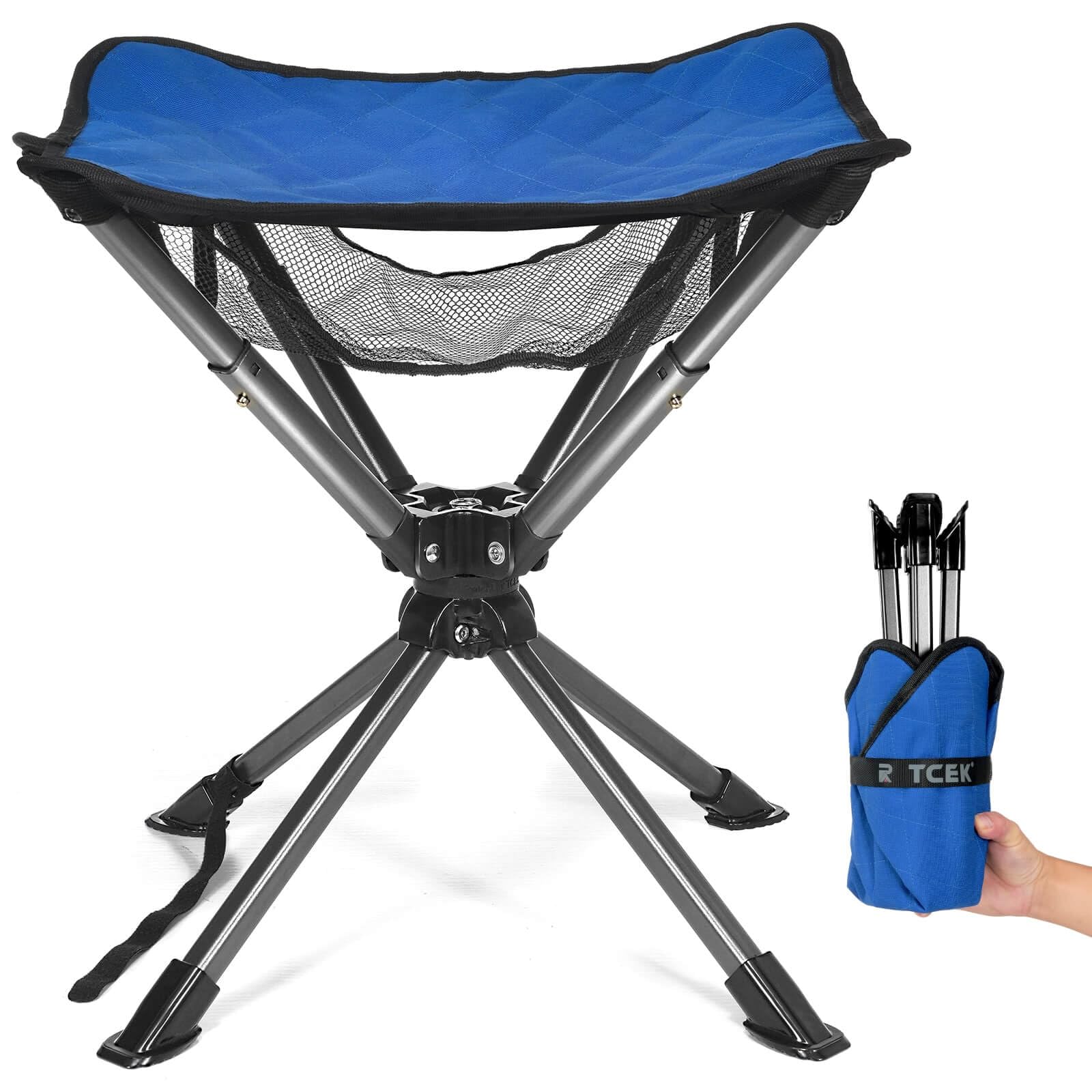 Amazon.com: TCEK Swivel Portable Camping Stool, Collapsible Folding ...
