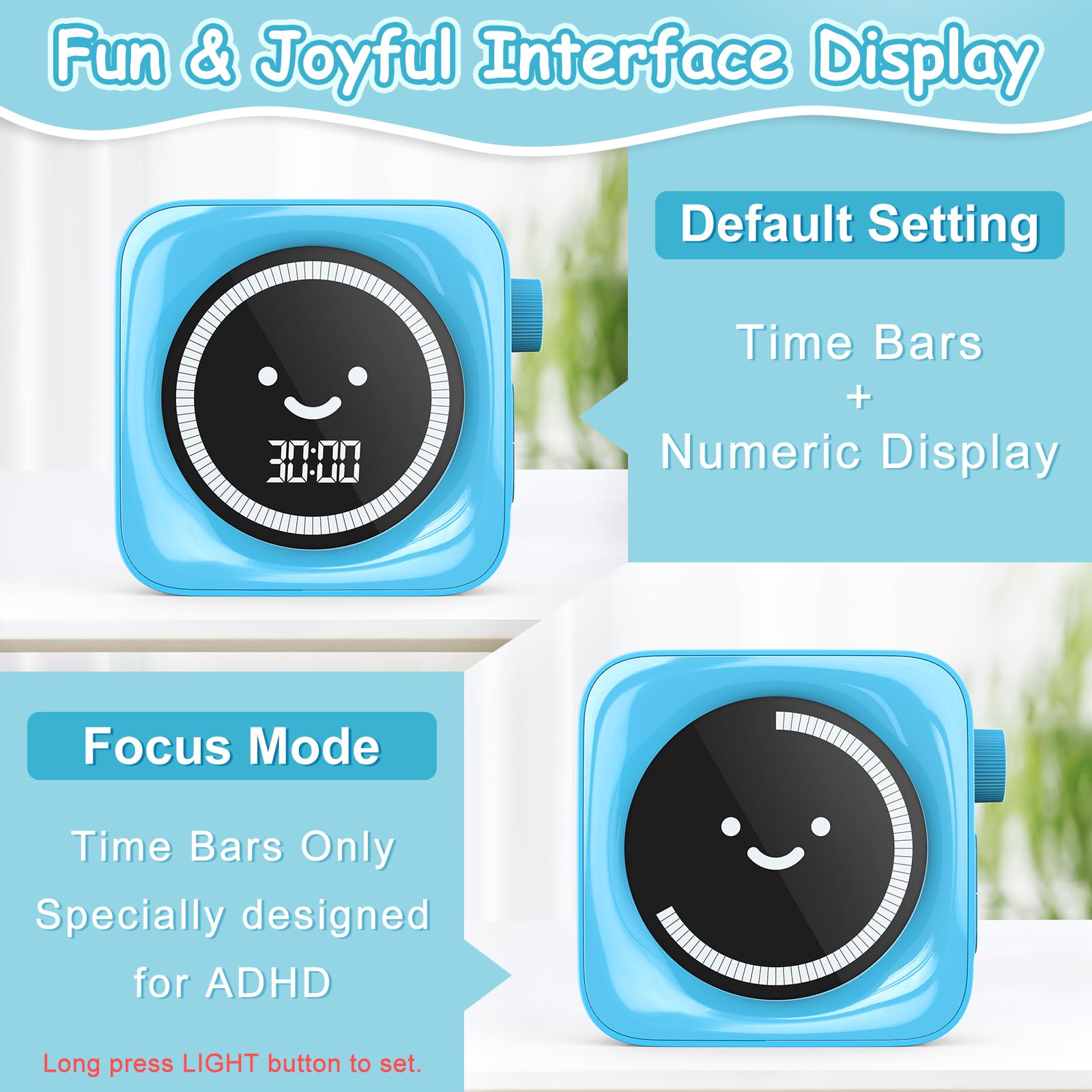 Snapklik.com : Visual Timer For Kids, 99 Minute Digital Cute Kids Visual Timer Classroom Timer ...