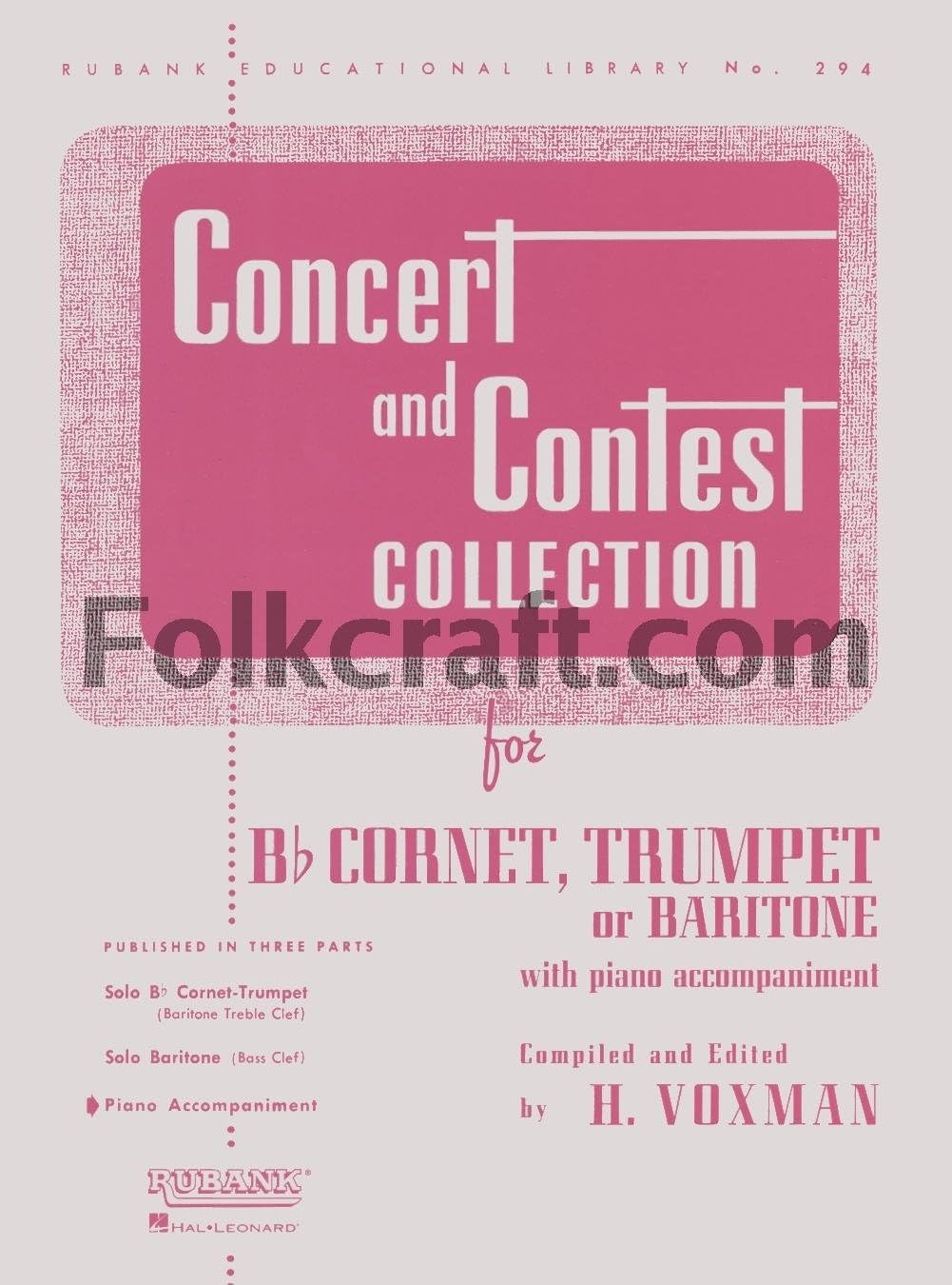Music Trumpet Concert & Contest Collection (piano part only): Amazon.ca ...