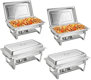 Amazon.com: Giantex Chafing Dishes for Buffet, 4 Pack 9 Qt Stainless ...