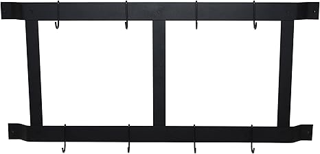 Amazon.com: Rogar 1910 Ultimate Wall Mounted Pot Rack in Black : Home ...