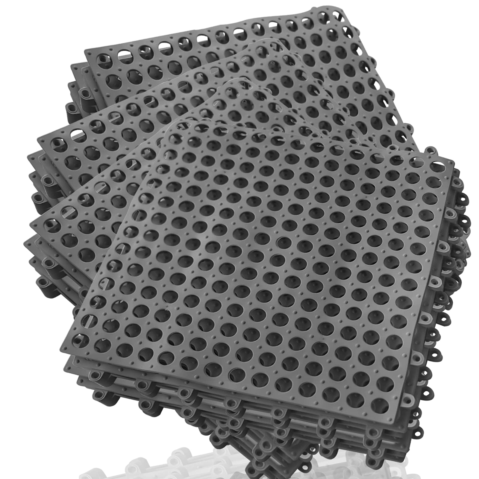 Buy 16Pack Drainage Interlocking Tiles 12 x12 Non Slip Pool Bathtub