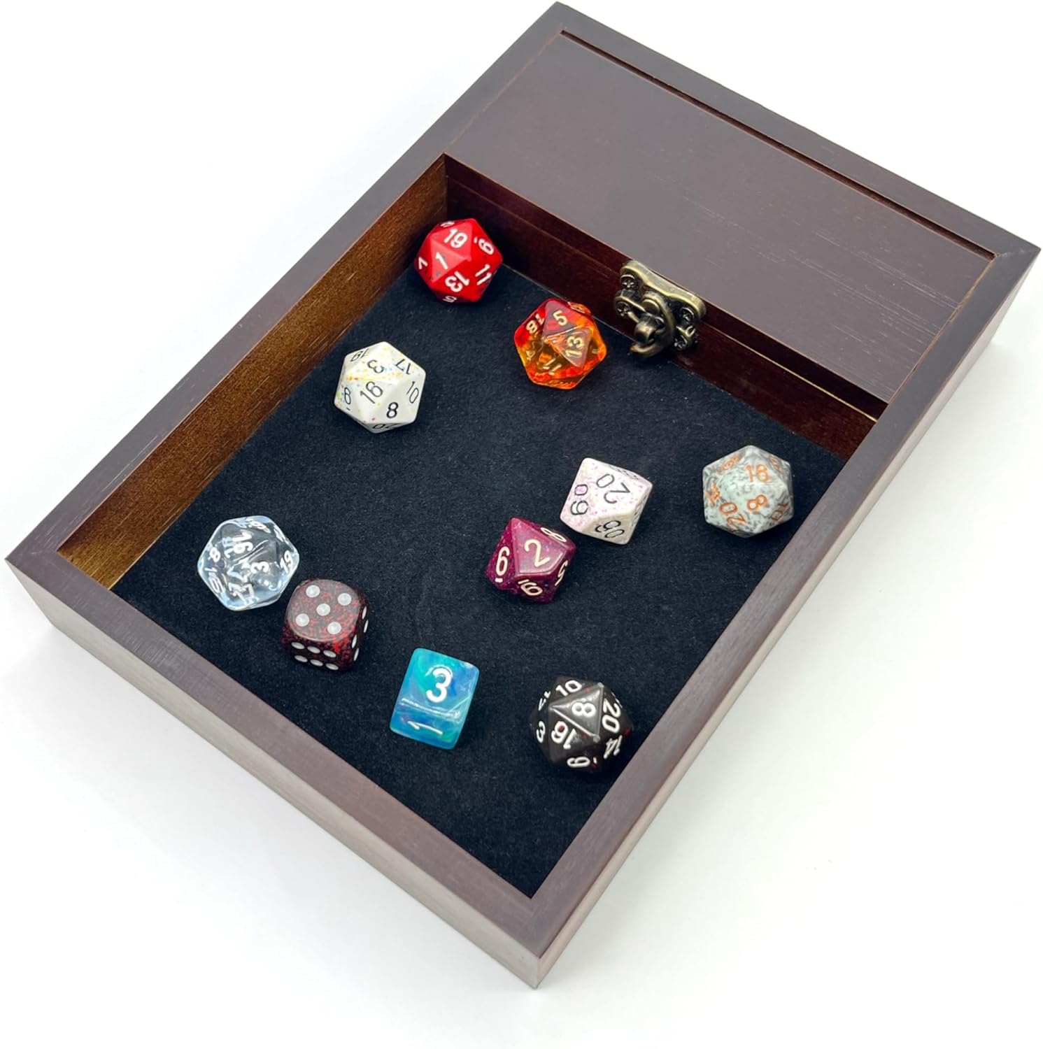 Amazon.com: Micro Dominions Wooden D&D Dice Rolling Tray with Dice ...