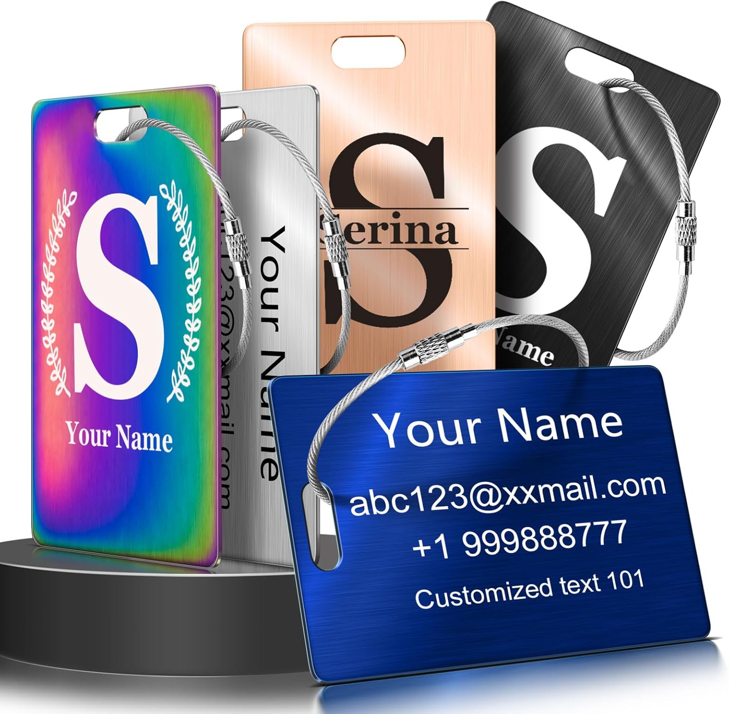 Amazon.com | Personalized Initial Luggage Tags for Suitcases Bag ...