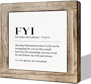 Amazon.com: Office Decor, FYI Definition Sign - Please See Attached ...