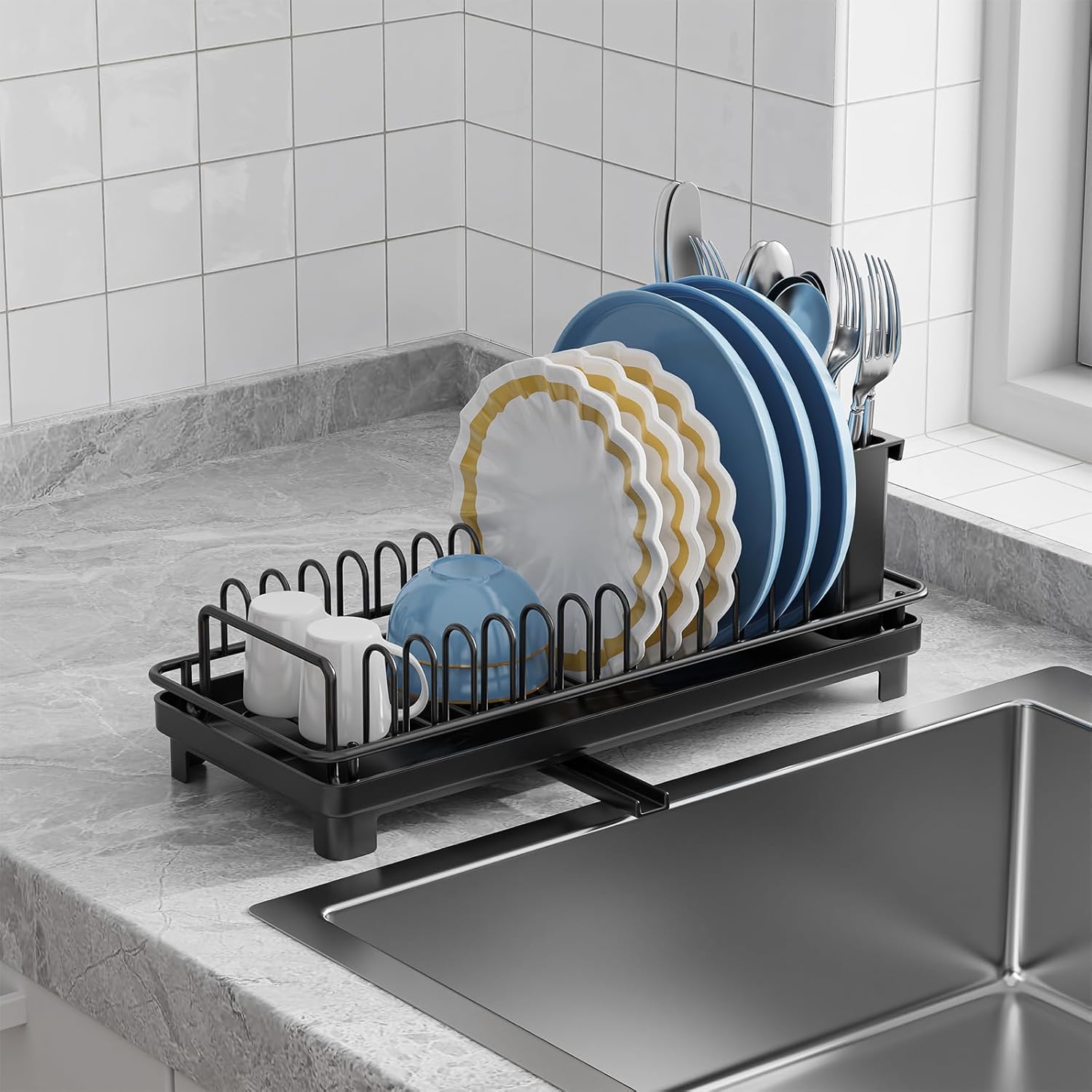 Amazon.com - Giwil Small Dish Drying Rack, Compact Dish Rack with ...