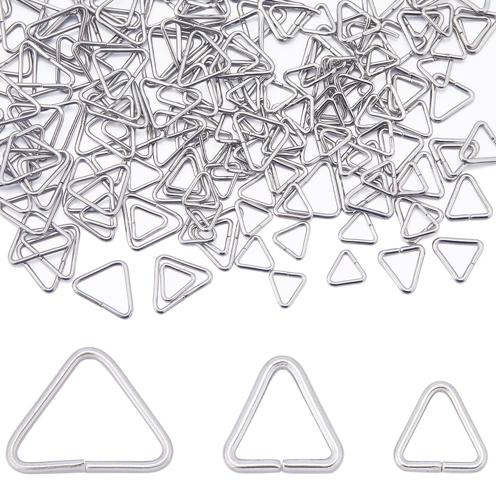 SUNNYCLUE 1 Box 300Pcs Triangle Open Hook Rings Stainless Steel Jump ...