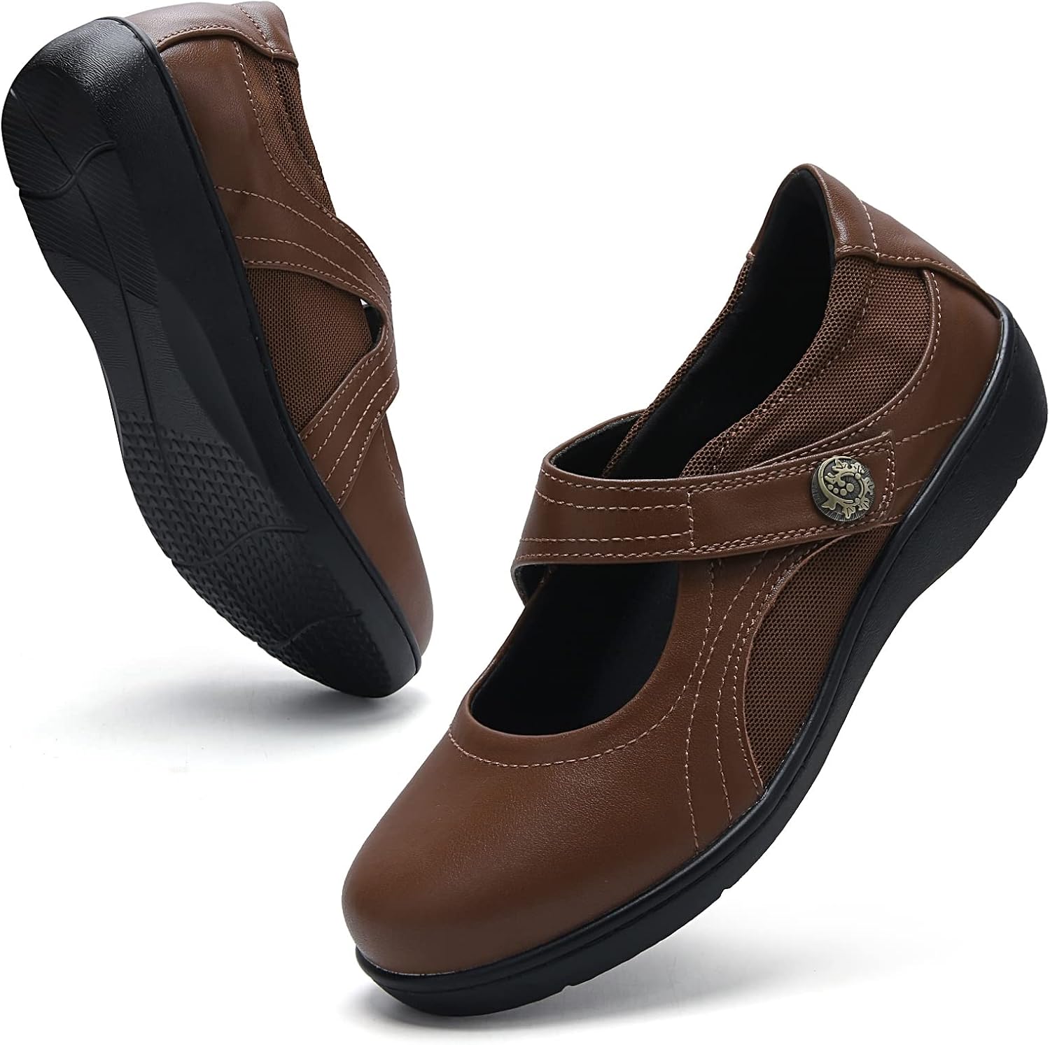 Amazon.com | VOCNTVY Womens Mary Jane Flats Office Dress Work Shoes ...