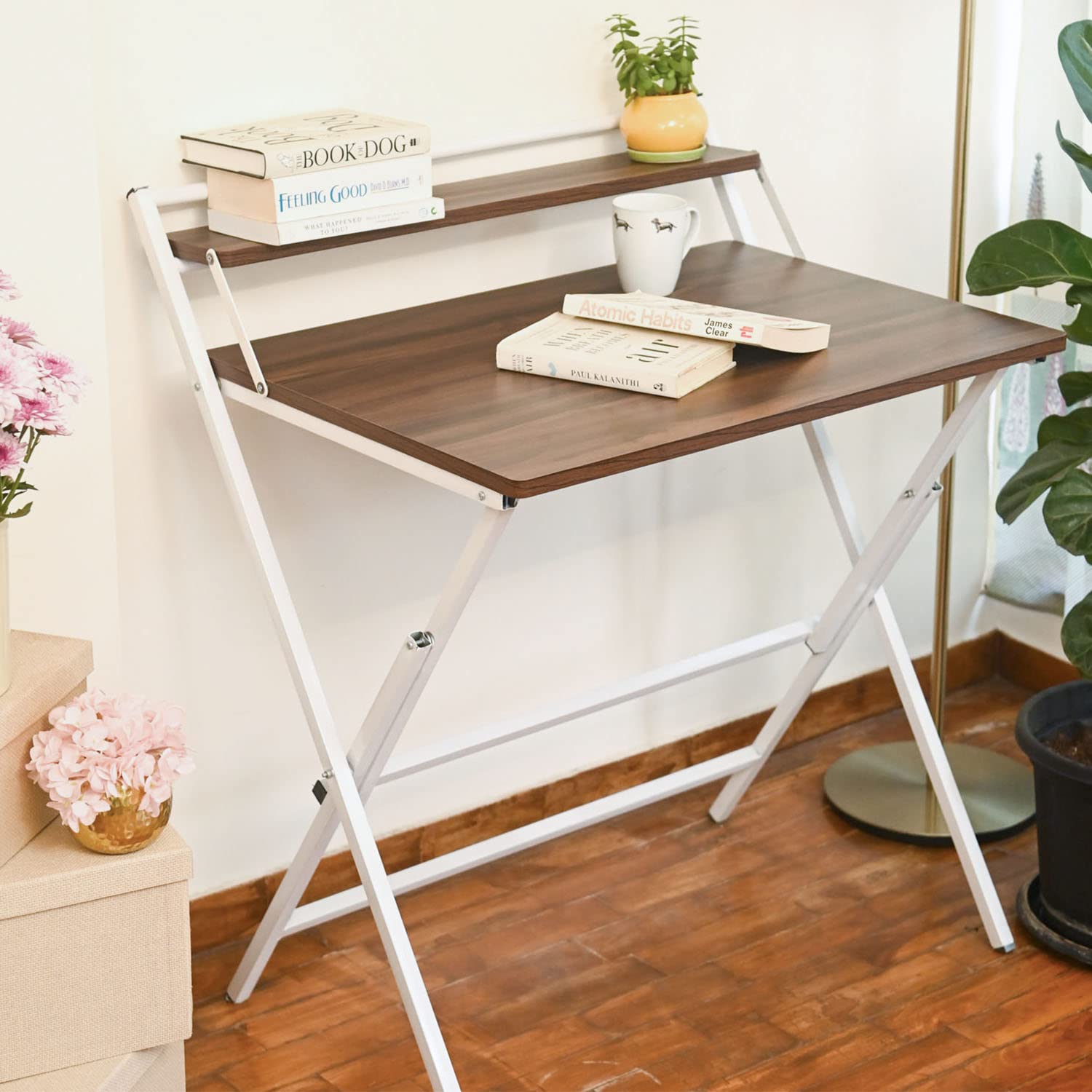 Faburaa Venus Foldable Study Table, Foldable Computer Table for Home ...