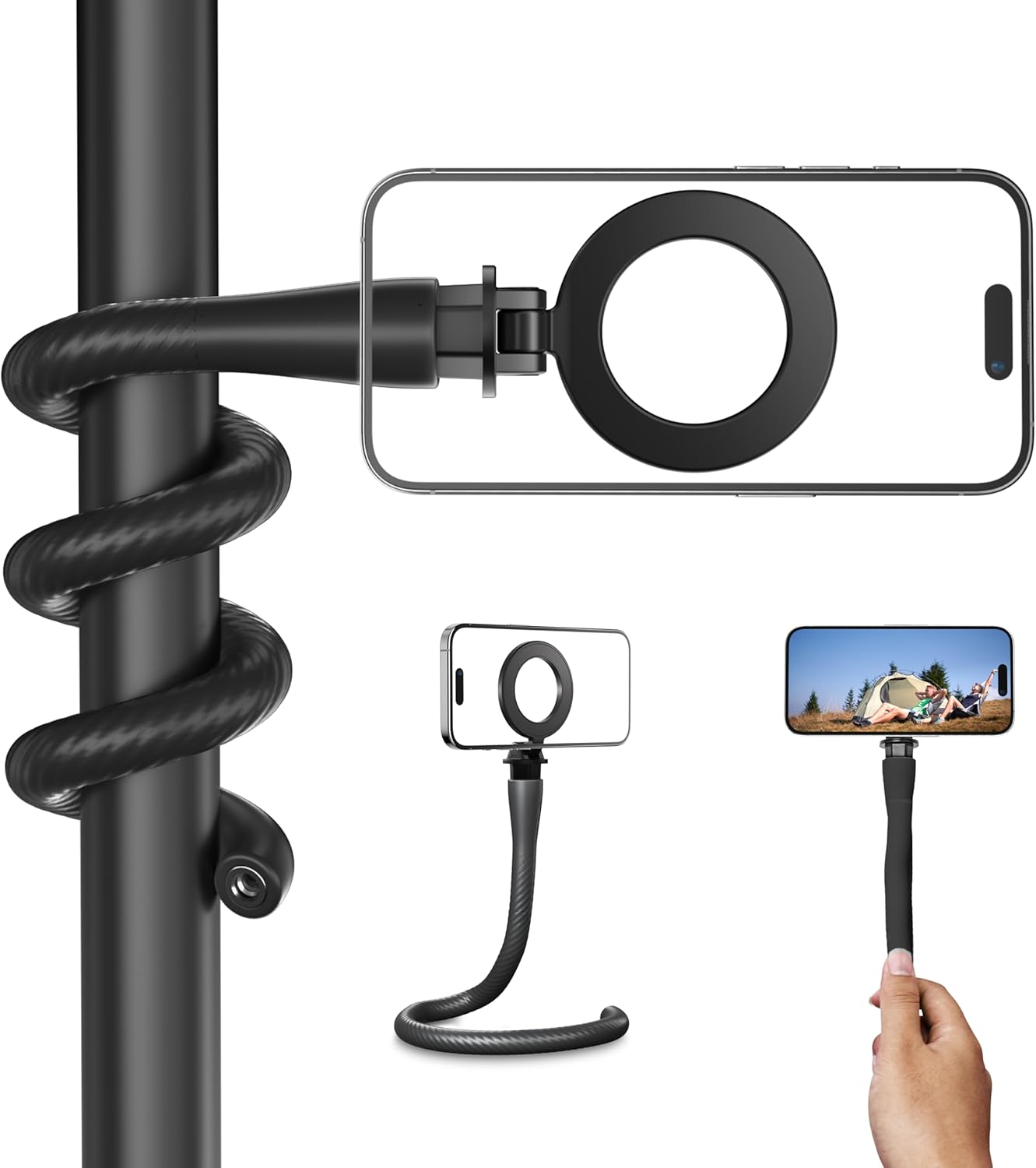 Magnetic Flexible Phone Mount Clamp Tripod Stand Stick Pole for Phones ...
