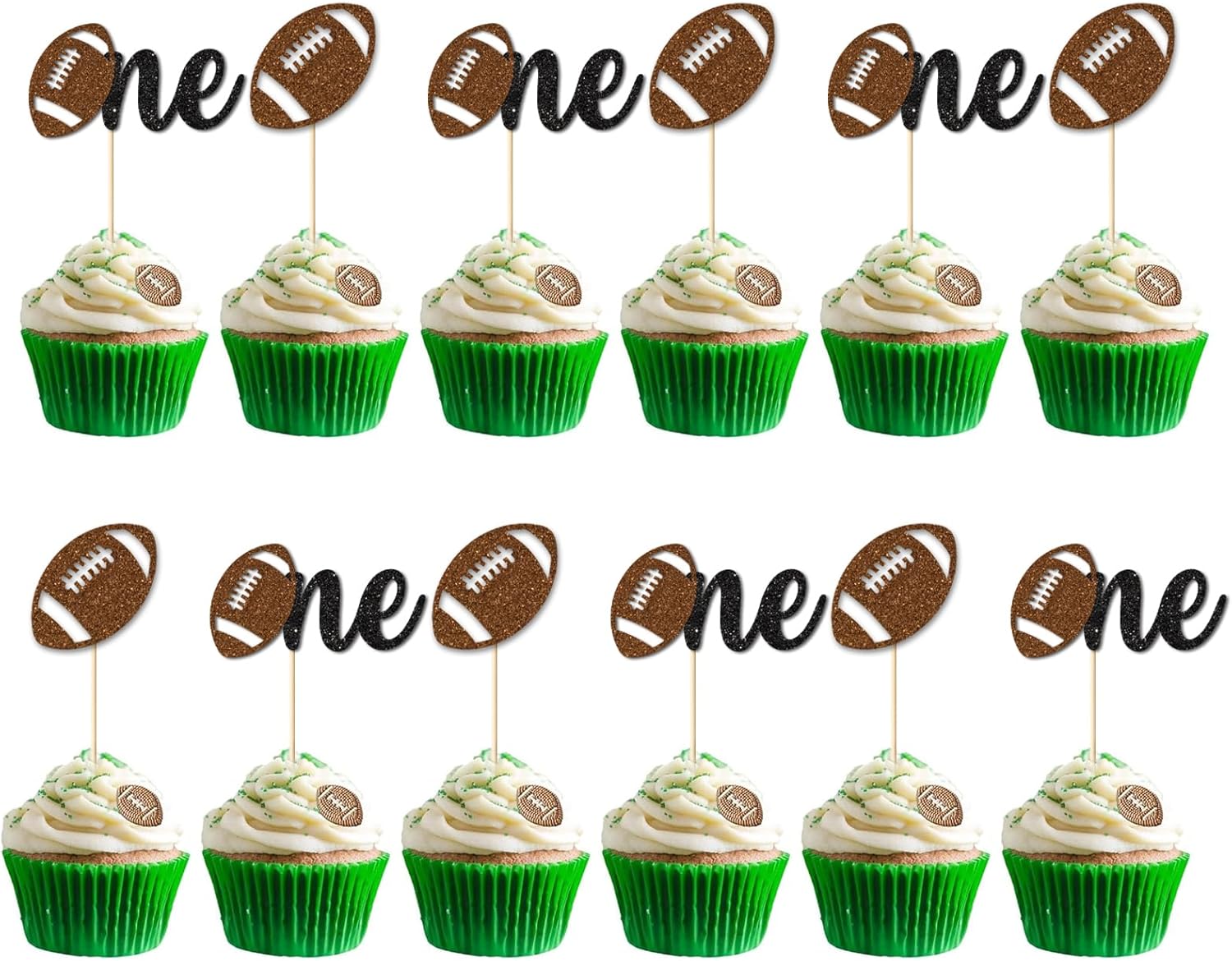 Amazon.com: Vofrise 24PC Football 1st Birthday Cupcake Toppers for Baby ...