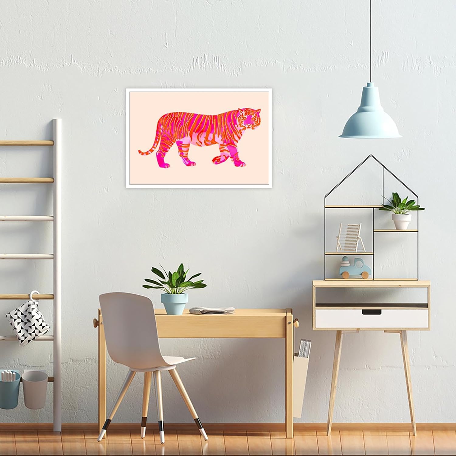 NAVIWEEK Lienzo retro minimalista de mediados de siglo, arte de pared ...