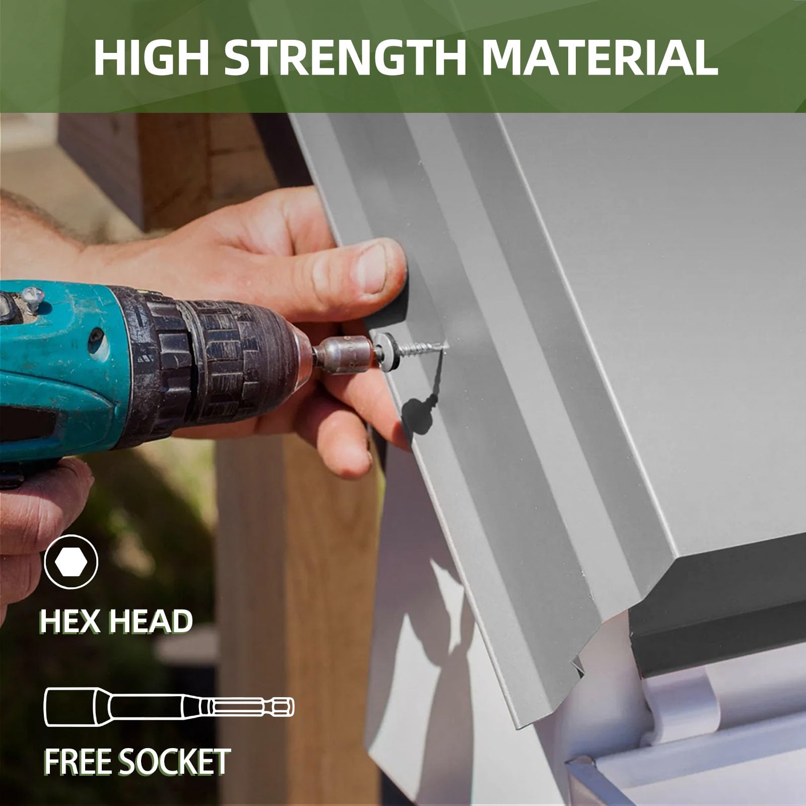 Snapklik.com : #14 X 2 (50 PCS) Metal Roofing Screws