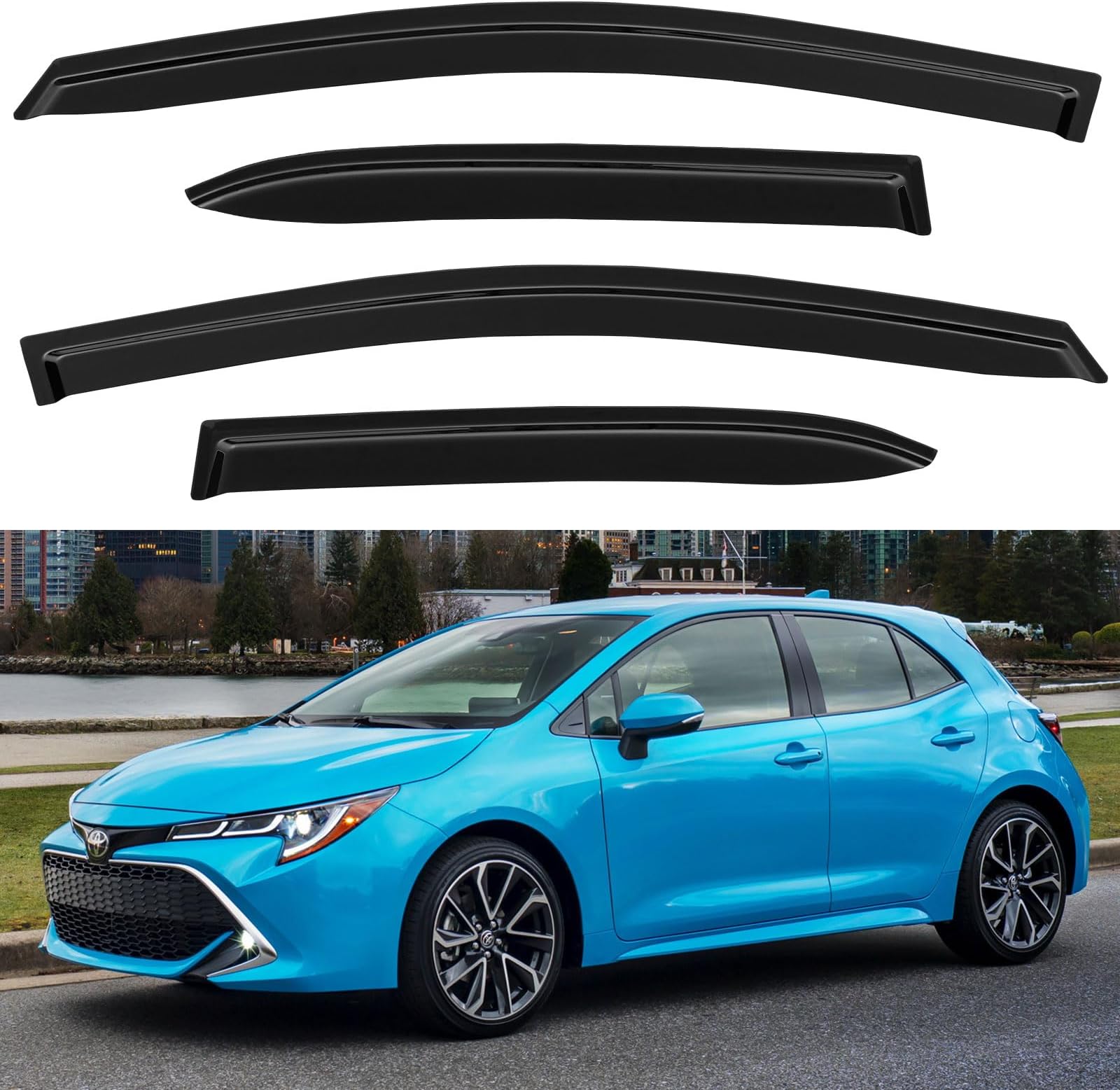 Amazon.com: 2019-2024 Tape-On Side Window Deflector Visors for Toyota ...