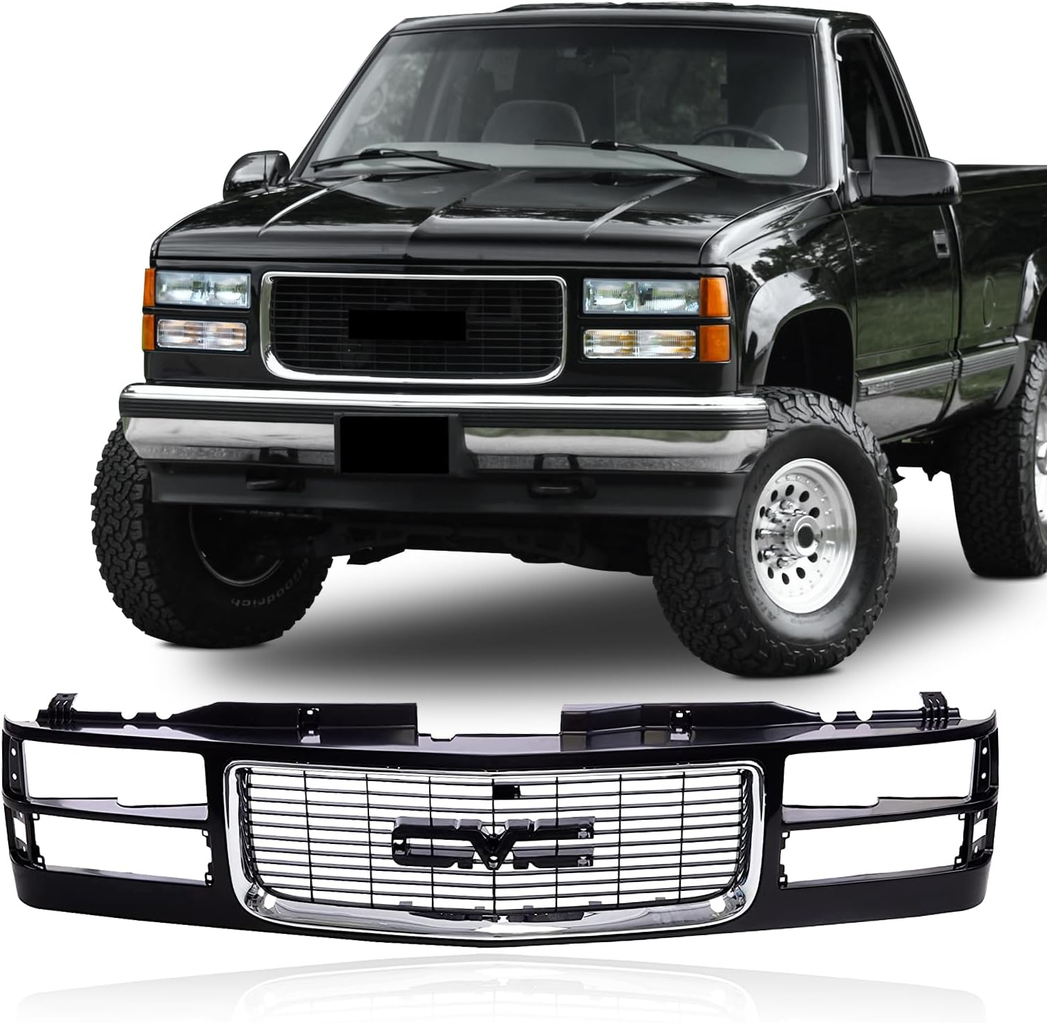 Amazon.com: CarPartsDepot Front Grille Grill Chrome Opening Compatible ...