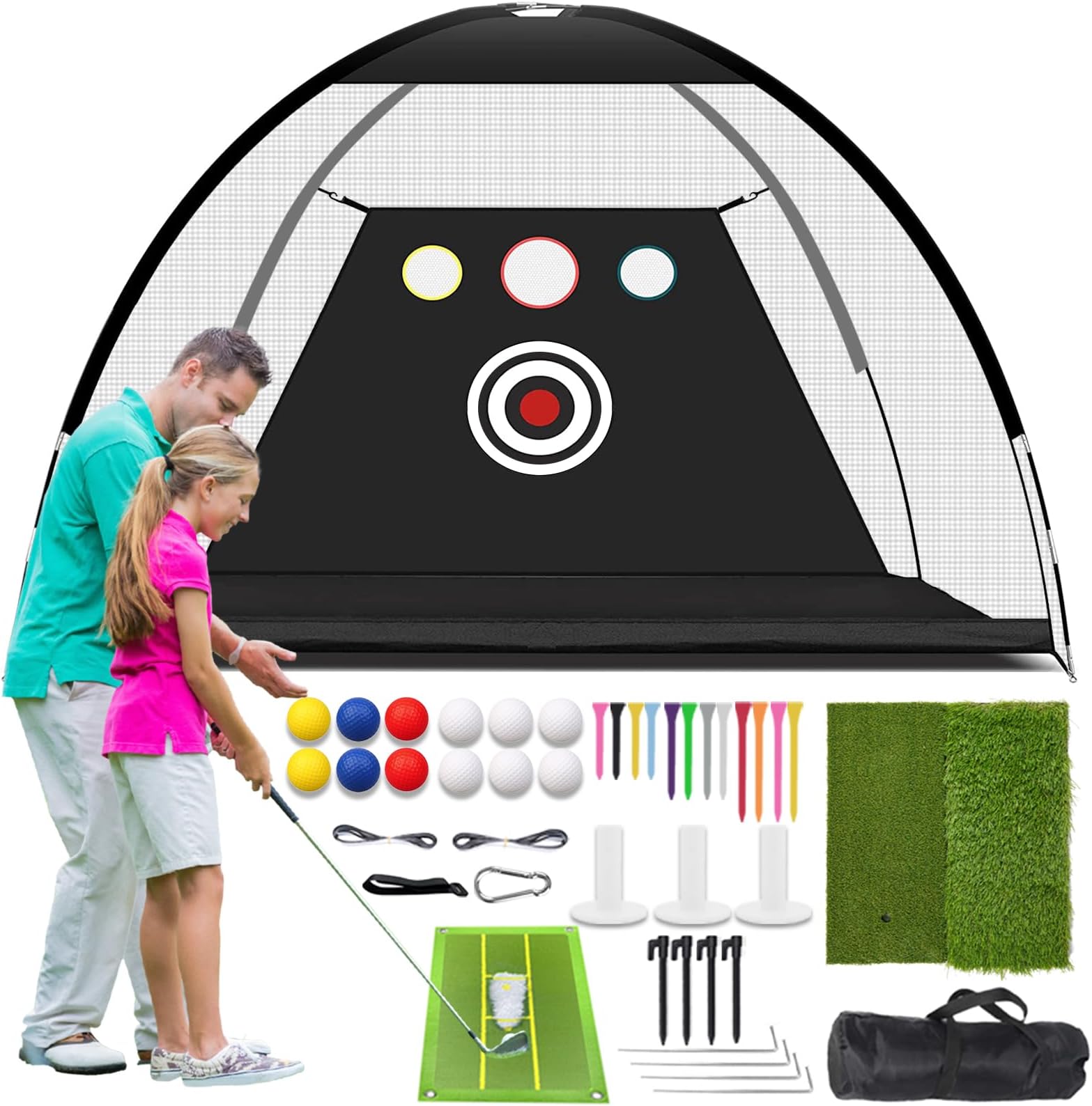 Golf Practice Net, 10x7ft Golf Hitting Aids Nets for Backyard Driving Chipping, Home Golf Swing ...