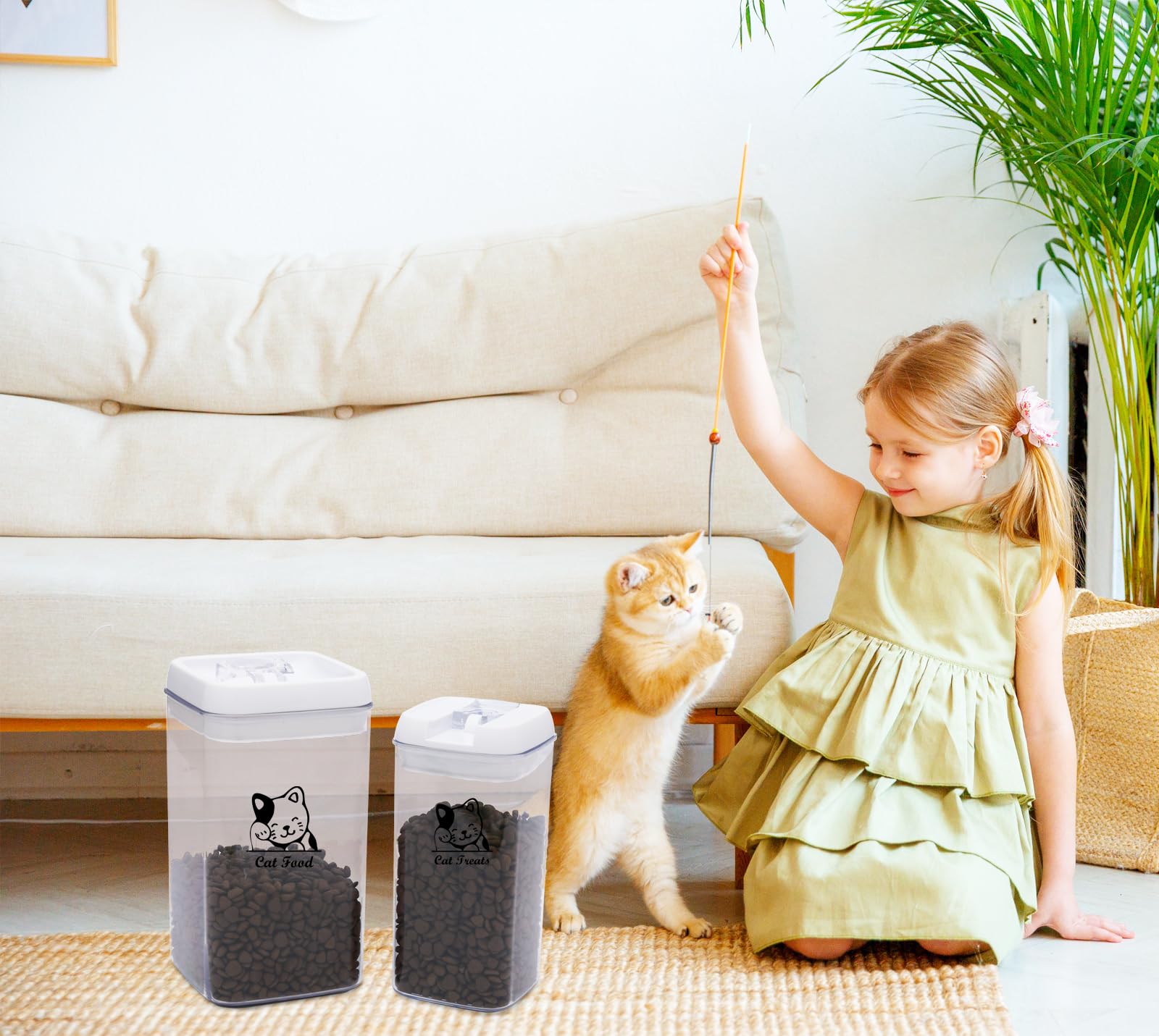 Snapklik.com : Pethiy Cat Food And Pet Cat Treats Storage Container-Clear Plastic-airtight ...