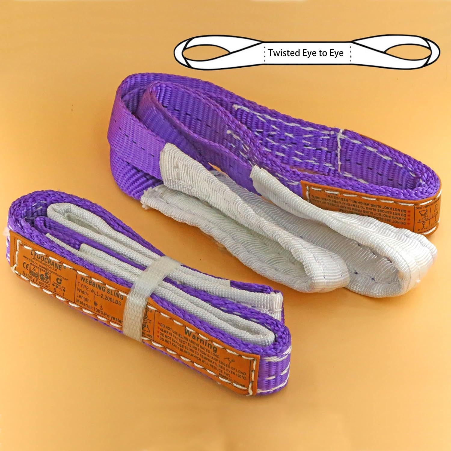 Amazon.com: 2-Pack 6:1 Safety Factor 1" X3' Lifting Slings 2200 lbs ...