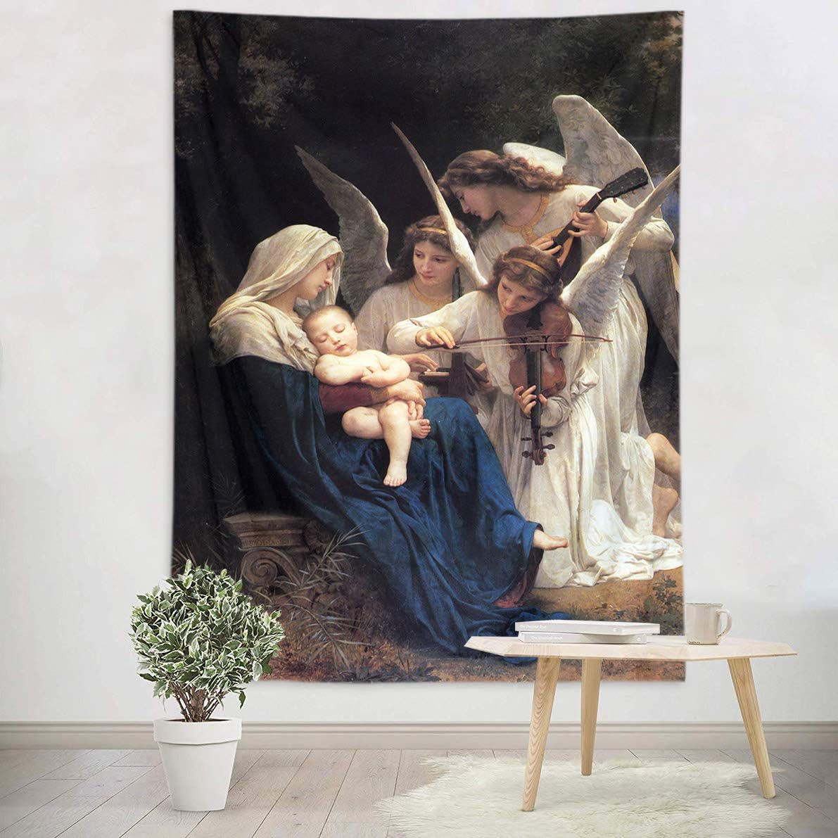 Amazon.com: HVEST Christian Tapestry Wall Hanging Angels Play The ...