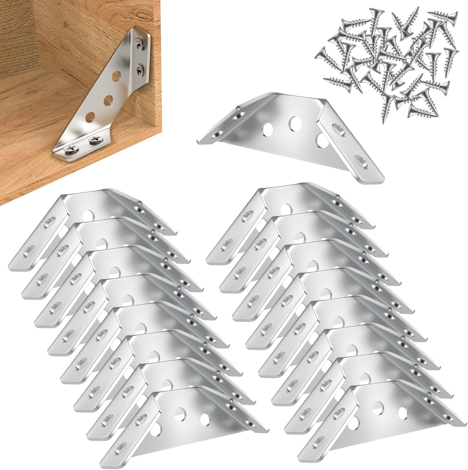 Amazon.com: 16PC Universal Stainless Steel Furniture Corner Connector ...