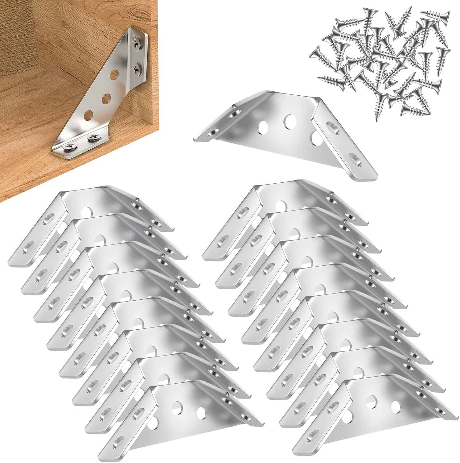 Amazon.com: 16PC Universal Stainless Steel Furniture Corner Connector ...