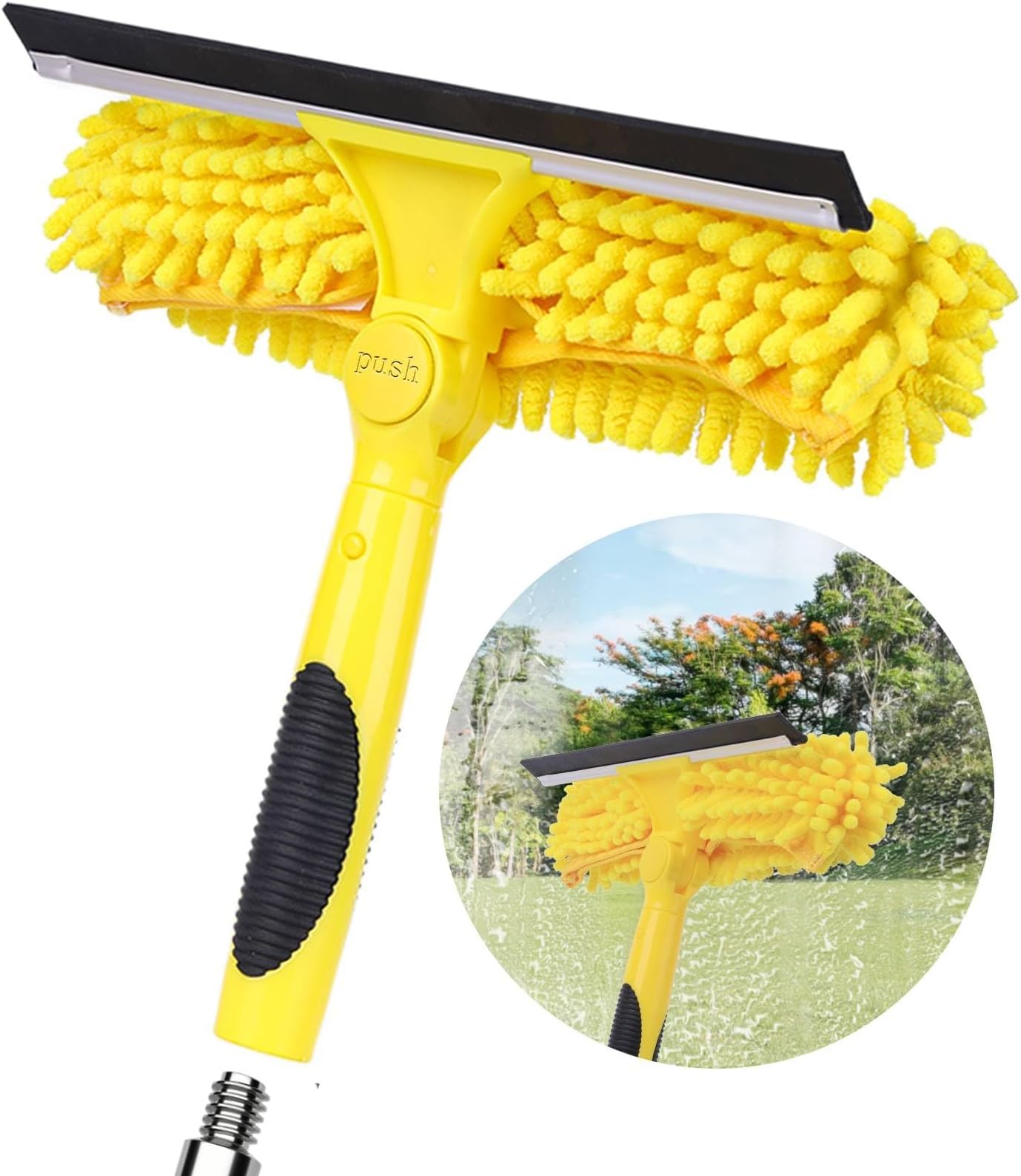 Amazon.com: 2 in 1 Window Washing Squeegee & Duster Window Cleaning ...