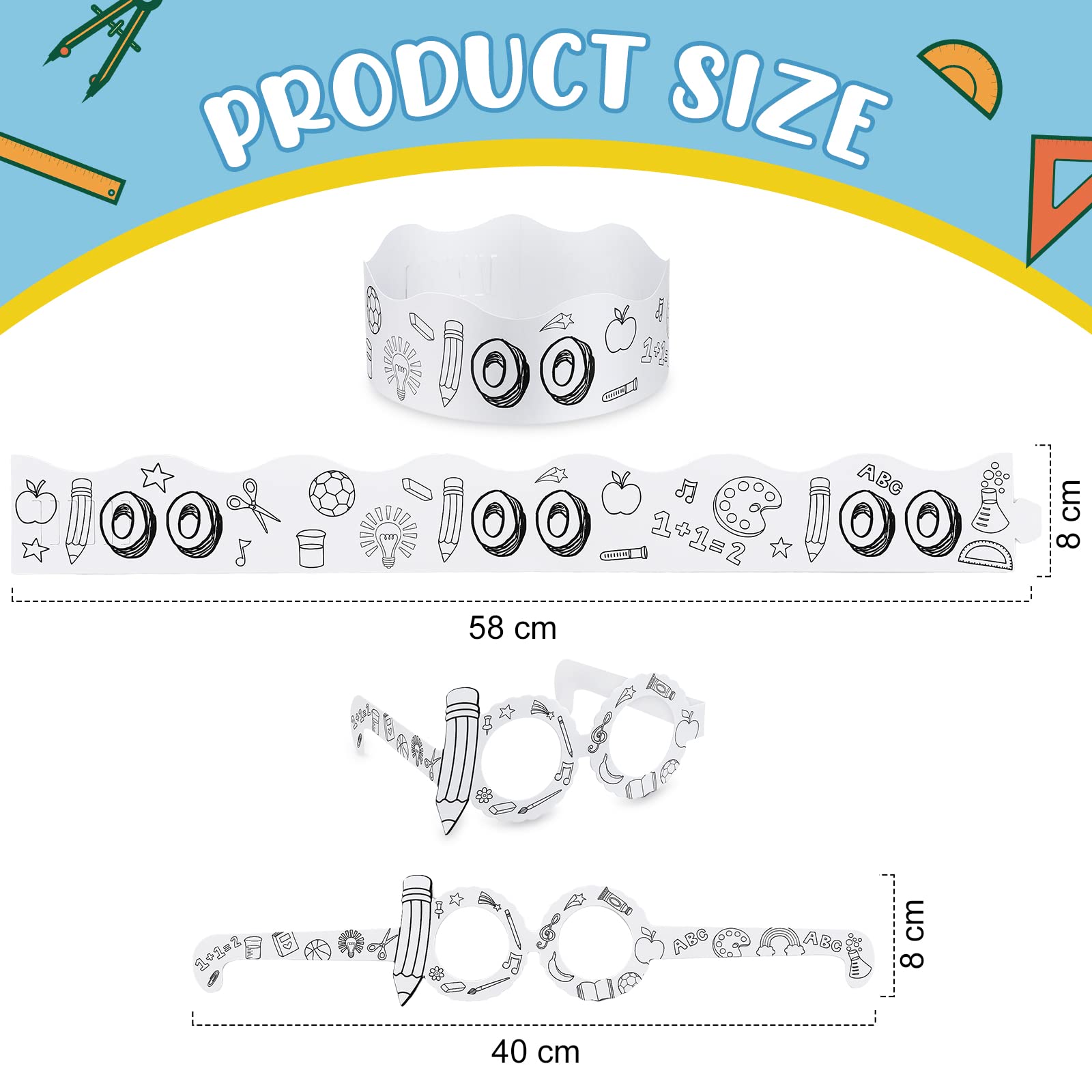 Happy Birthday Crowns For Kids Gisgfim 36 100th Day Of School Craft ...