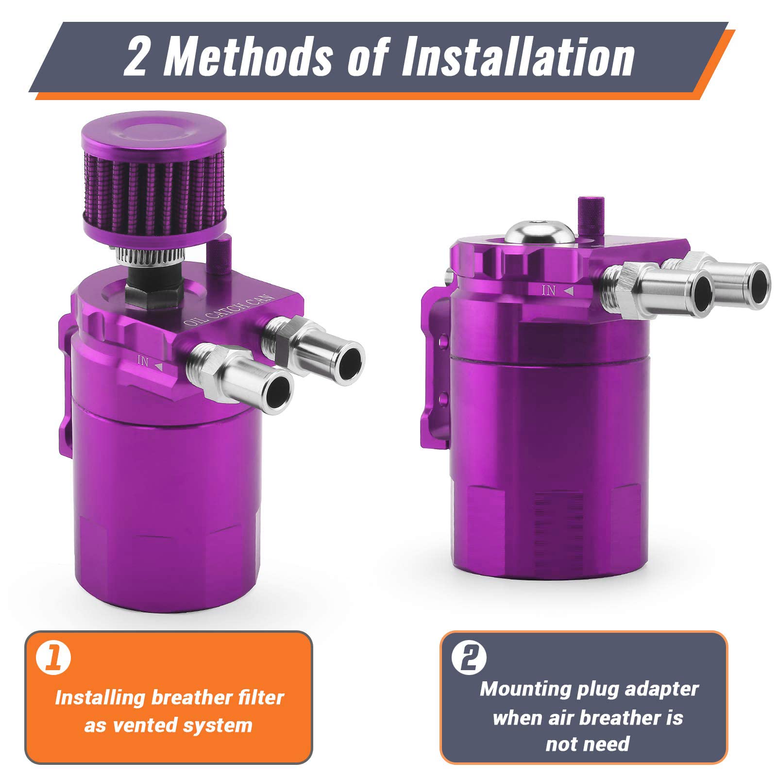 Snapklik.com : Muge Racing Universal Oil Catch Can Tank Kit Polish ...