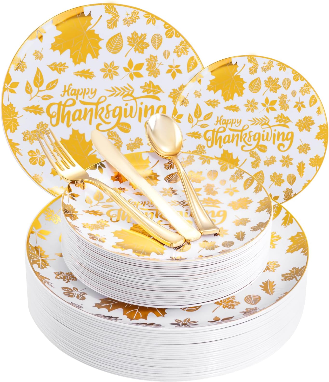 Amazon.com: WELLIFE 150Pcs Thanksgiving Plates Dinnerware Set with ...