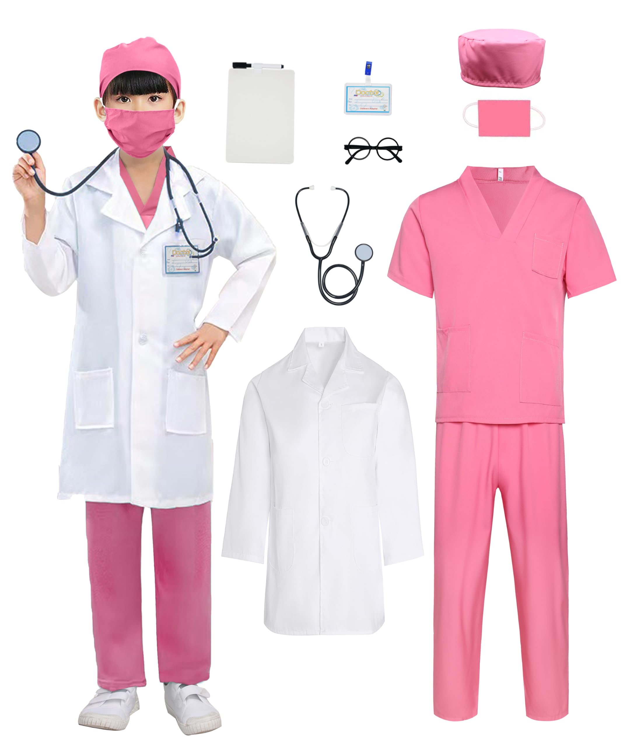 Amazon.com: Cozymixx Kids Doctor Nurse Role Play Costume Set - Lab Coat ...