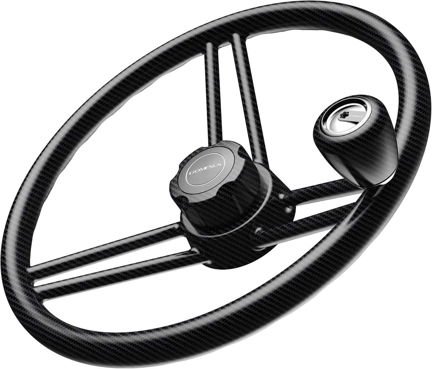 Gomexus Boat Steering Wheel Real Carbon Fiber 13.5″ Skiff Wheel 3K ...