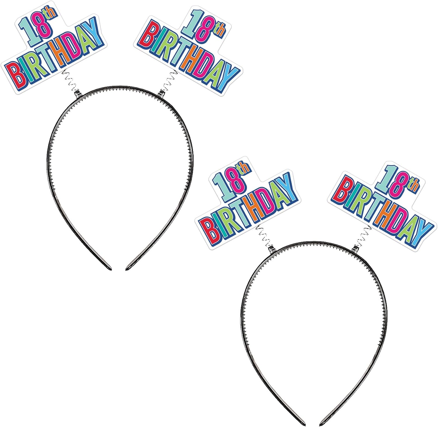 Amazon.com: Beistle Happy 18th Birthday Headbands, Set of 2 Fun Head ...