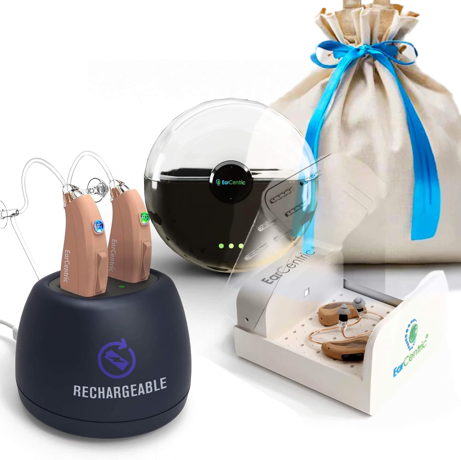 Amazon.com: [Bundle] EarCentric EasyCharge Rechargeable Hearing Aids ...
