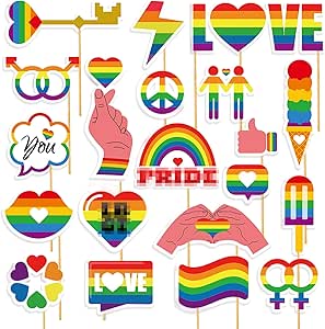Amazon.com: Gay Pride Photo Booth Props Rainbow Prop for Photoshoot ...