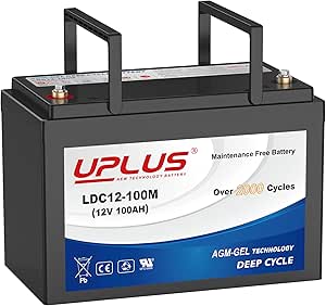 Amazon.com: UPLUS 12V 100Ah Deep Cycle Battery, LDC12-100M Maintenance Free BCI Group 27 Size ...