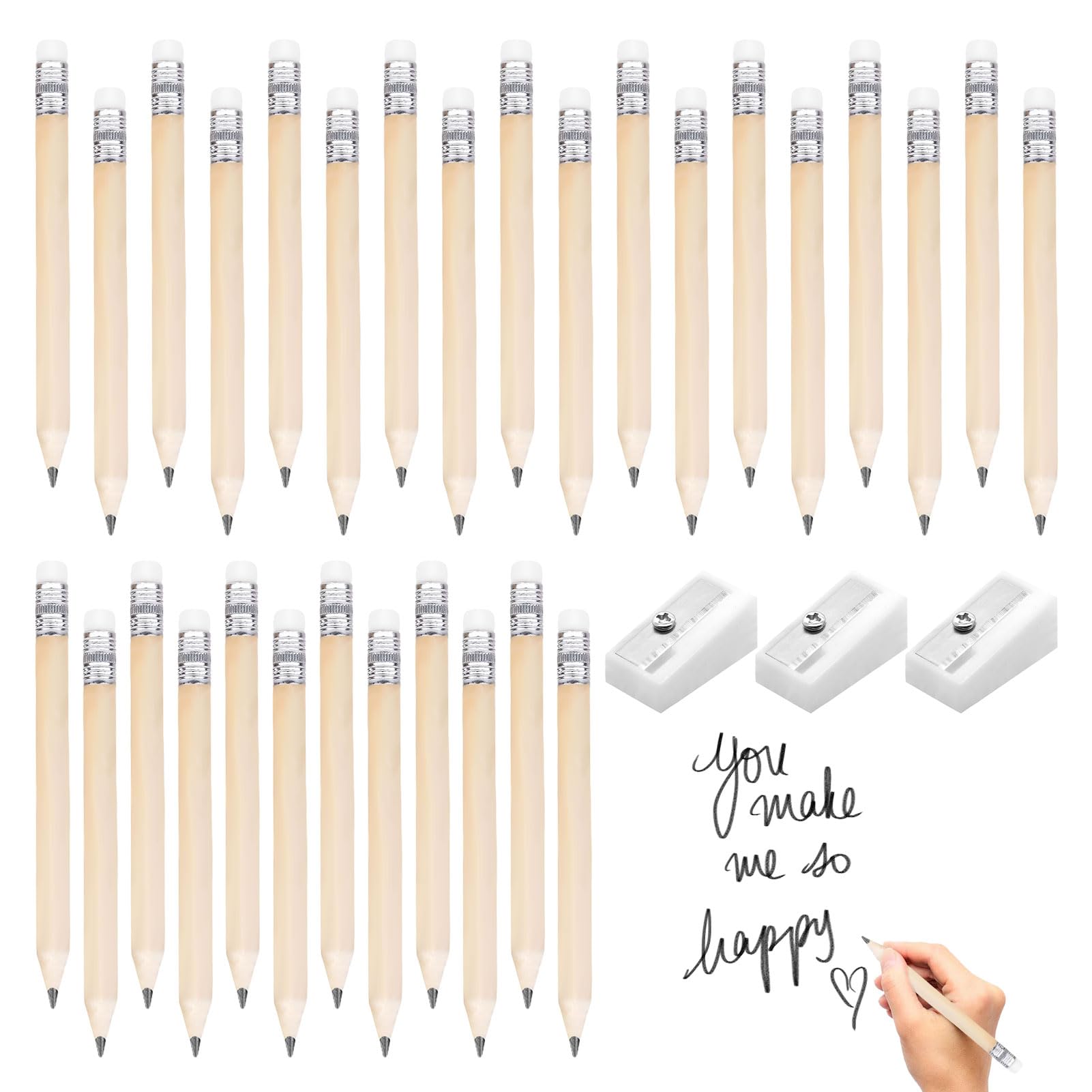 Small Pencils,30PCS Mini Pencils,HB Small Pencil with 3 Pencil ...