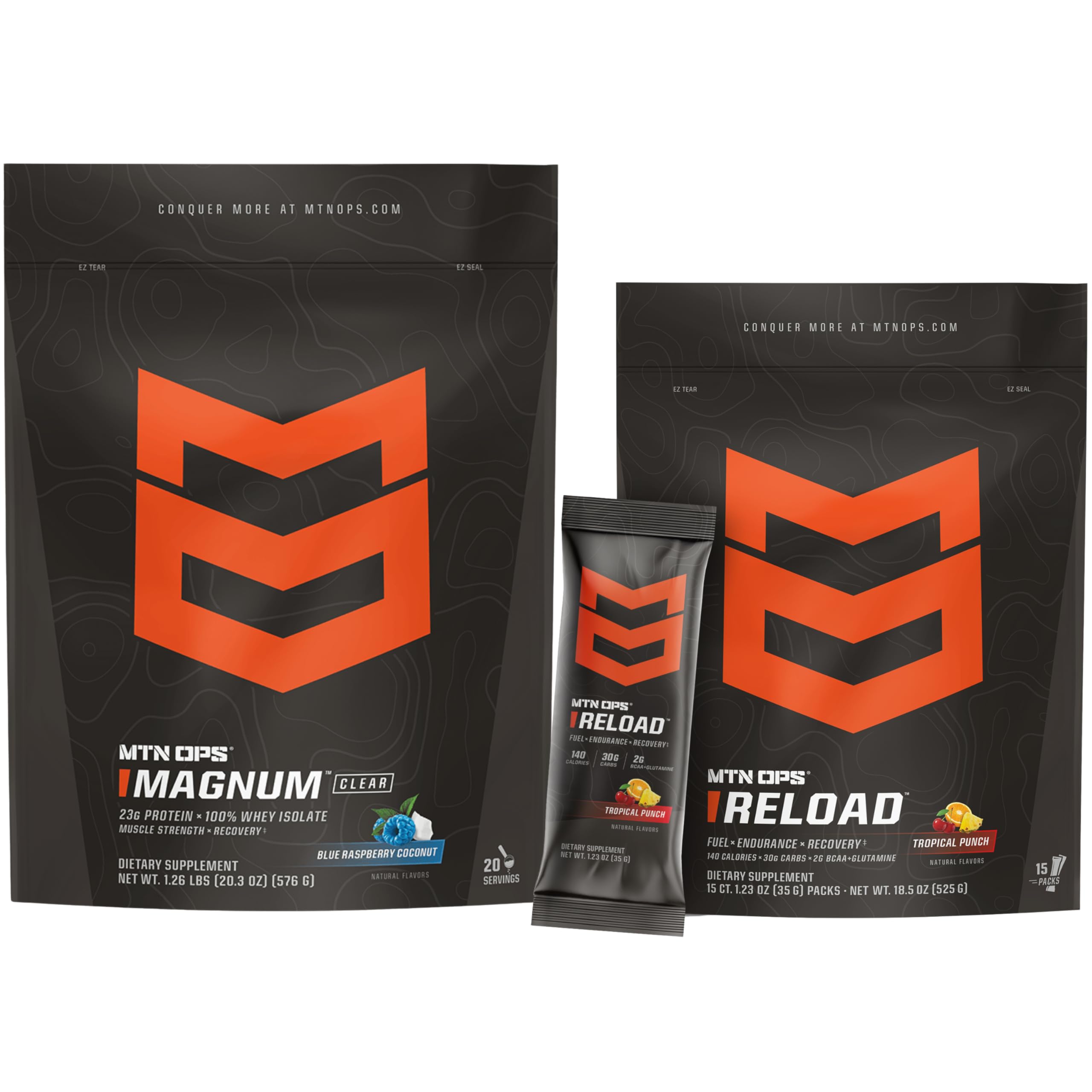 Kit MTN OPS Magnum Clear Blue Raspberry Coconut & Reload Tropical Punch ...