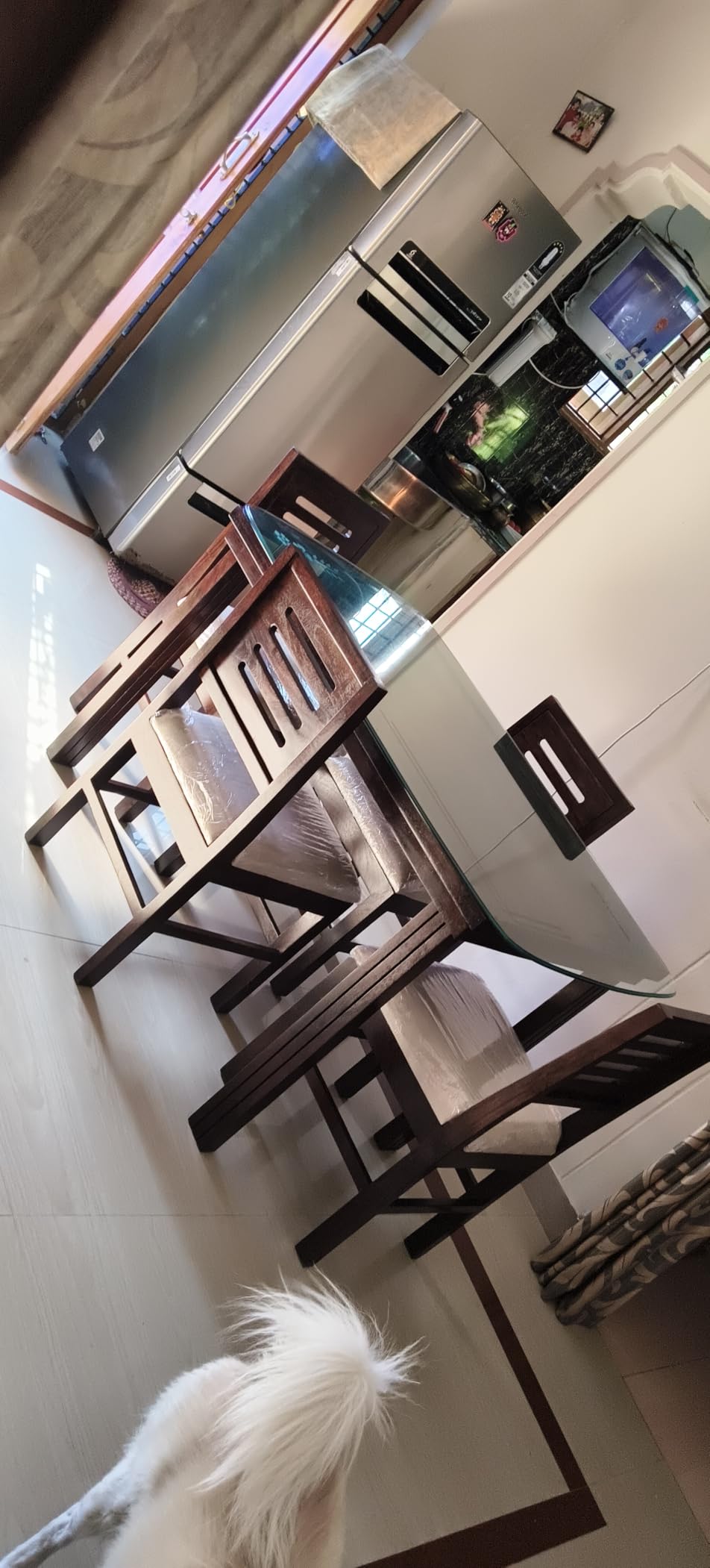 SNAP FURNITURE Solid Sheesham 4 Seater Wood Dining Room Sets | Wooden ...