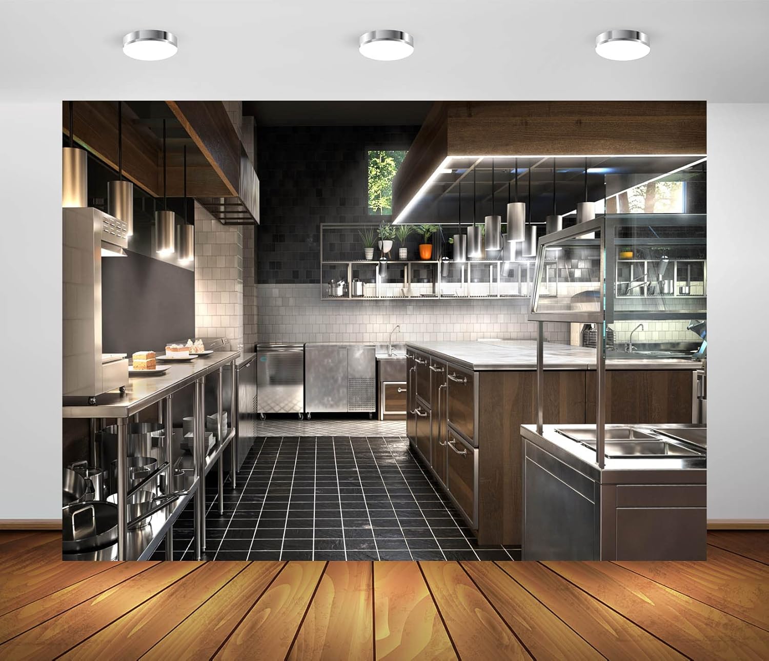 Amazon.com : Loccor 15x10ft Fabric Kitchen Backdrops for Photography ...