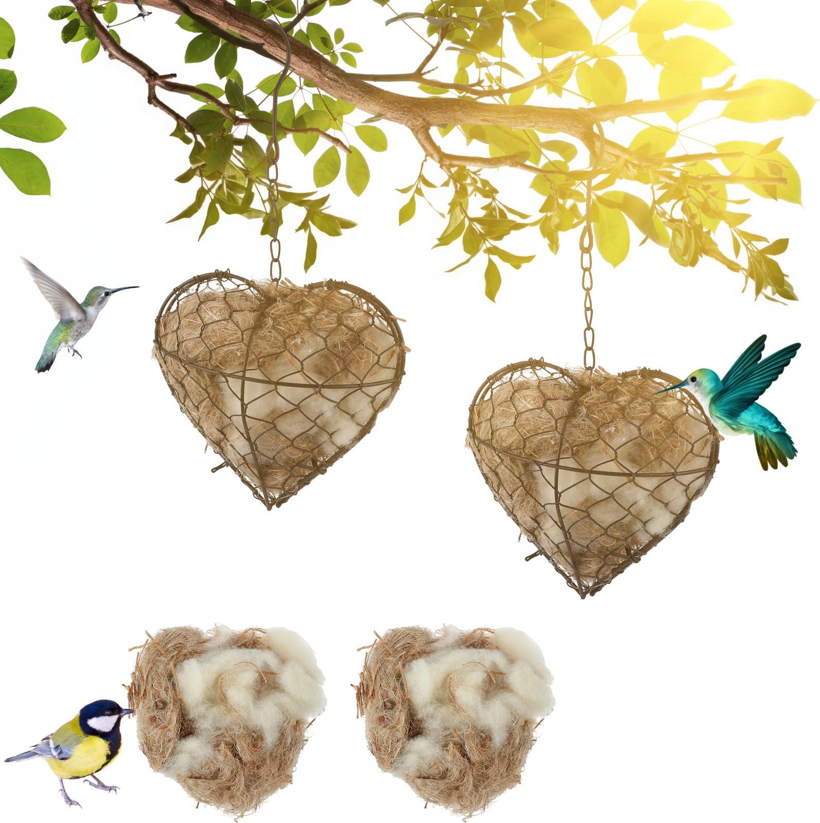 Amazon.com : YYK Set of 3 Globe Hummingbird Nesters Wild Bird Watching ...